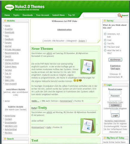PHP-Nuke CMS Screenshots