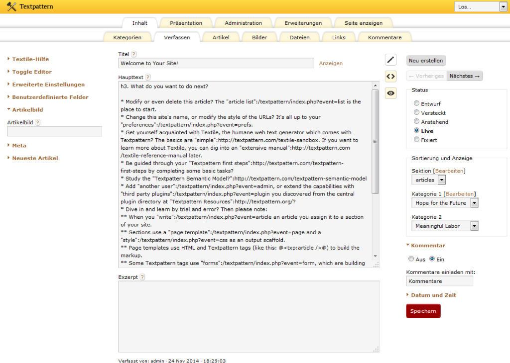 Textpattern CMS - GRATIS CMS Content Management System