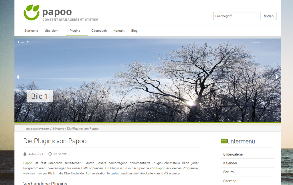 Papoo Content Management System - GRATIS CMS Content Management System
