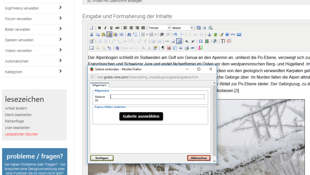 Papoo Content Management System - GRATIS CMS Content Management System
